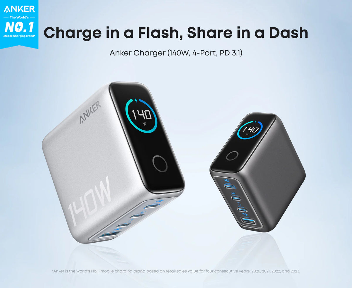 Anker 140W GaN Charger: 4-Port PD 3.1 Fast Charging
