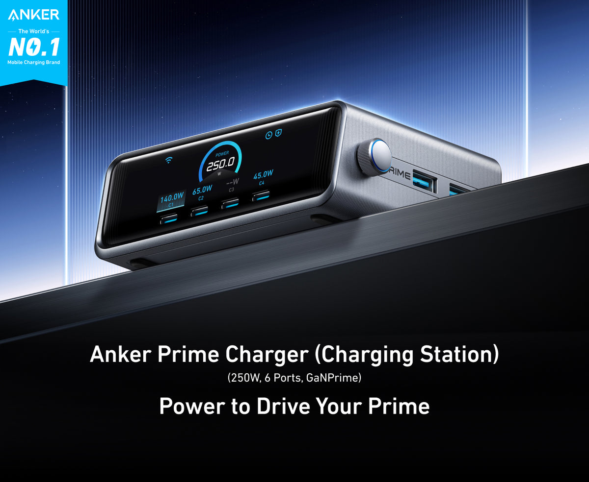 Anker Prime Charger 250W, 6 Ports with GaNPrime | Anker Philippines