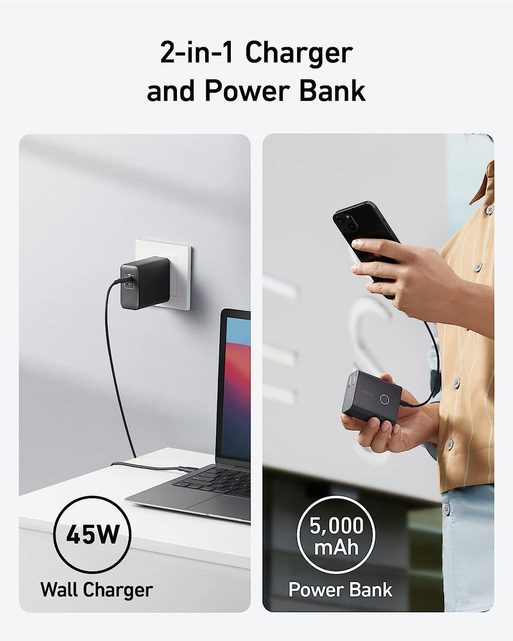 Anker 521 PowerCore Fusion: 45W Charger & Power Bank Combo
